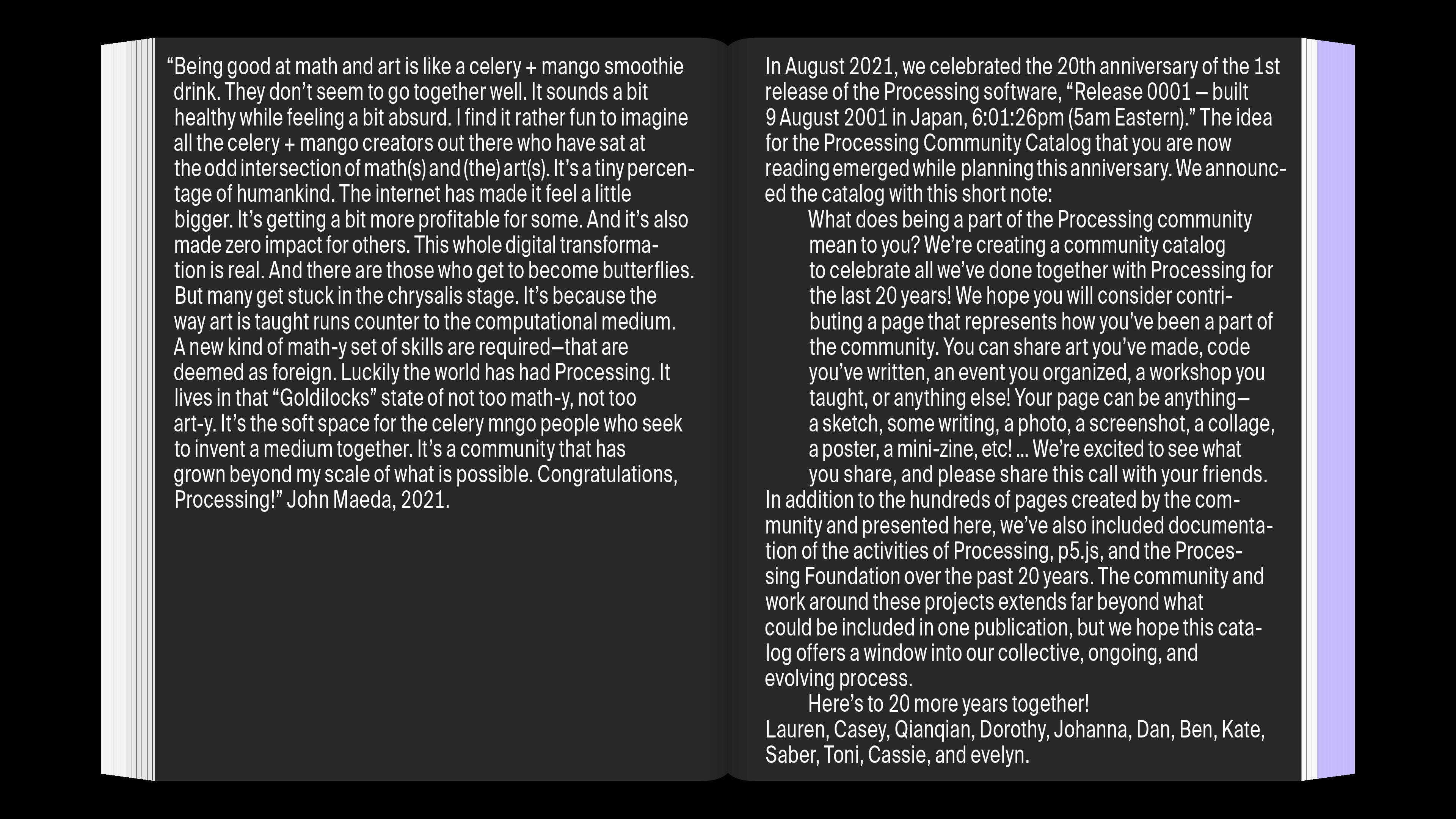 Processing Foundation — 20th Anniversary Community Catalog